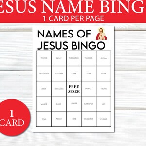 50 Names of Jesus Bingo Cards, Sunday School Game, Bible Bingo ...