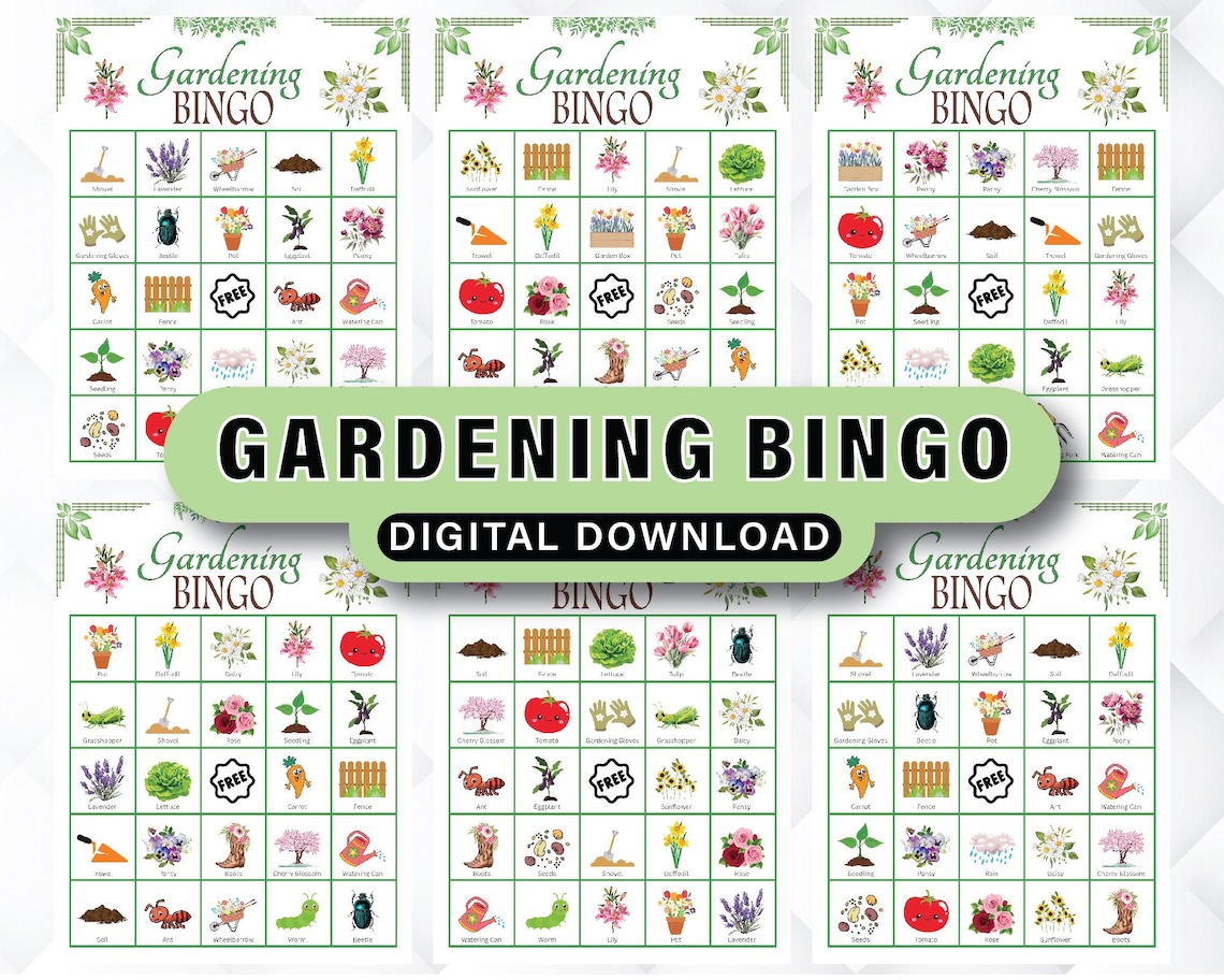 Gardening Bingo Cards, Garden Bingo, Spring Bingo, Garden Activity ...