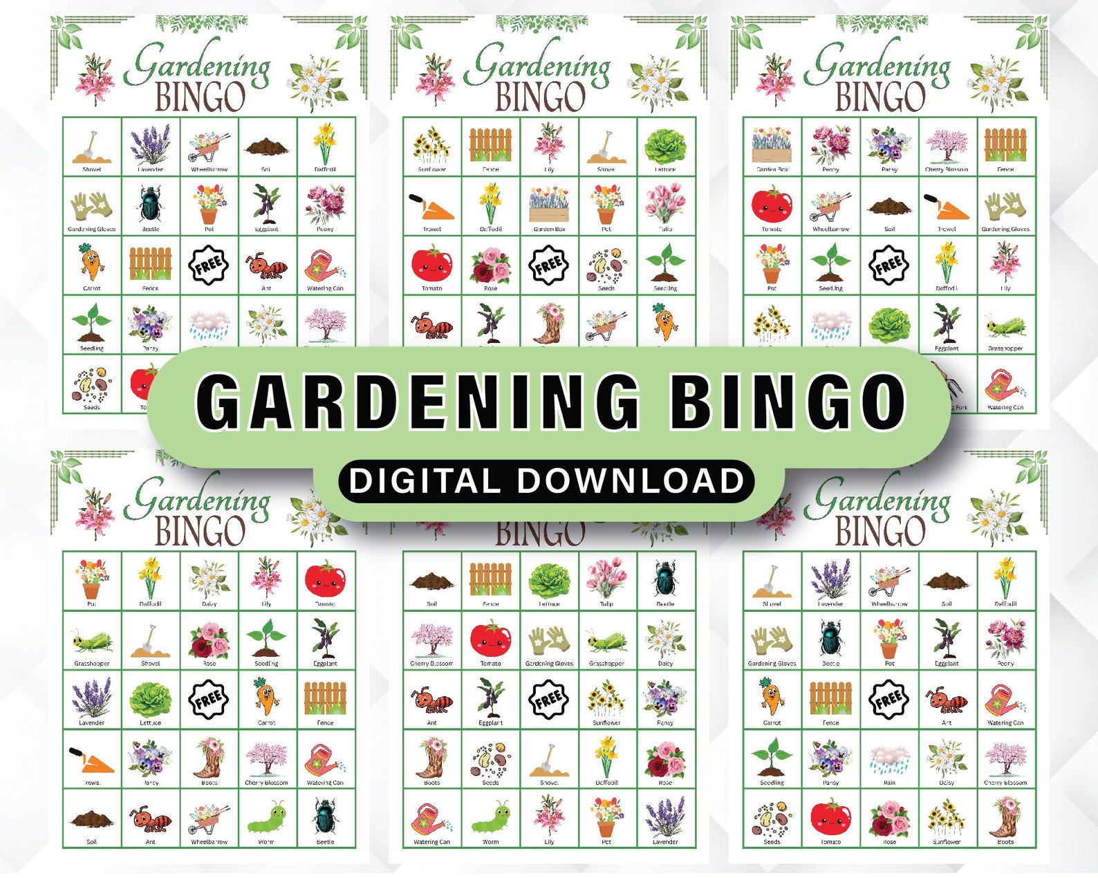 Gardening Bingo Cards, Garden Bingo, Spring Bingo, Garden Activity ...