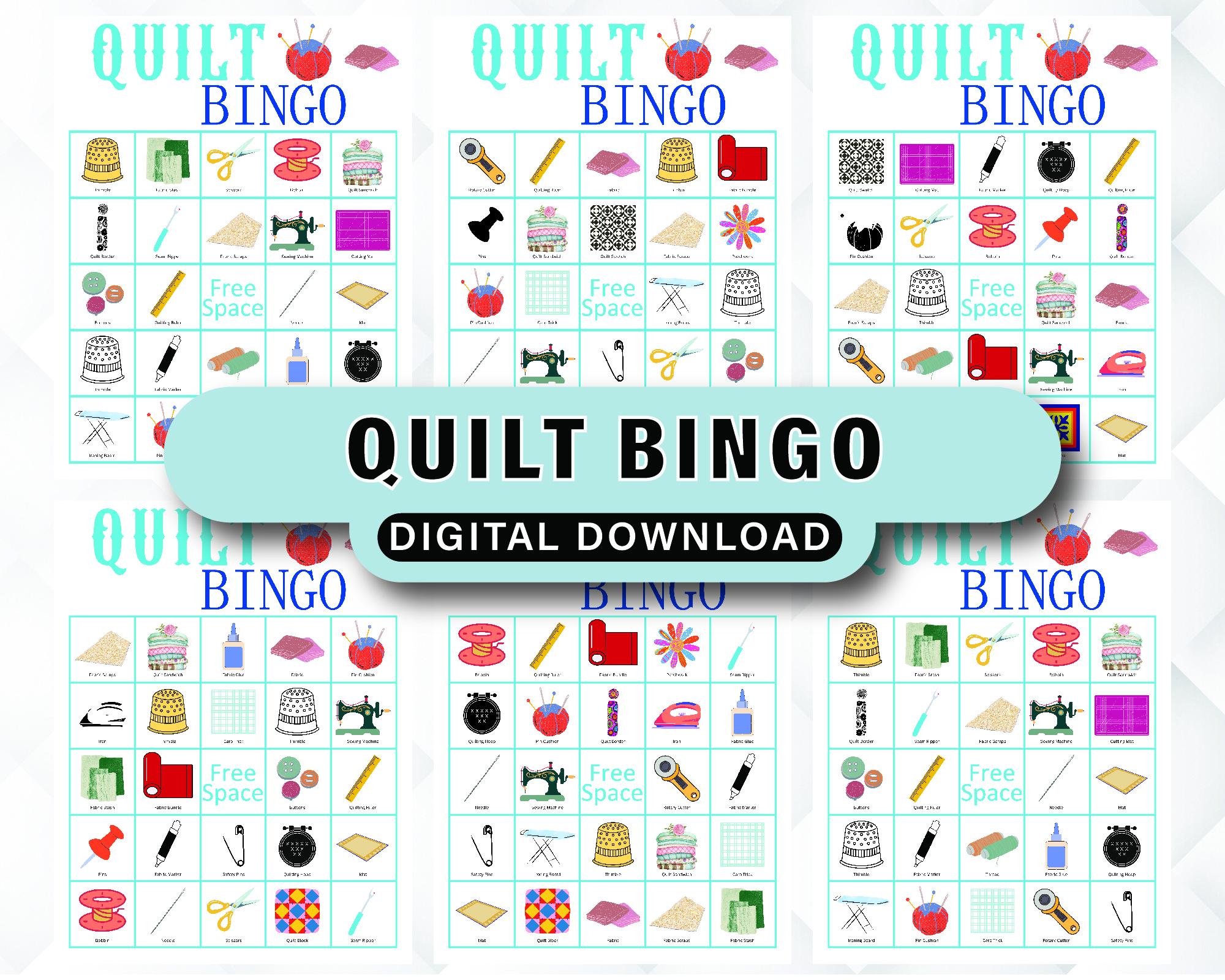 60 Quilt Bingo Cards, Quilting Party Activity, Quilting Bingo, Quilt ...