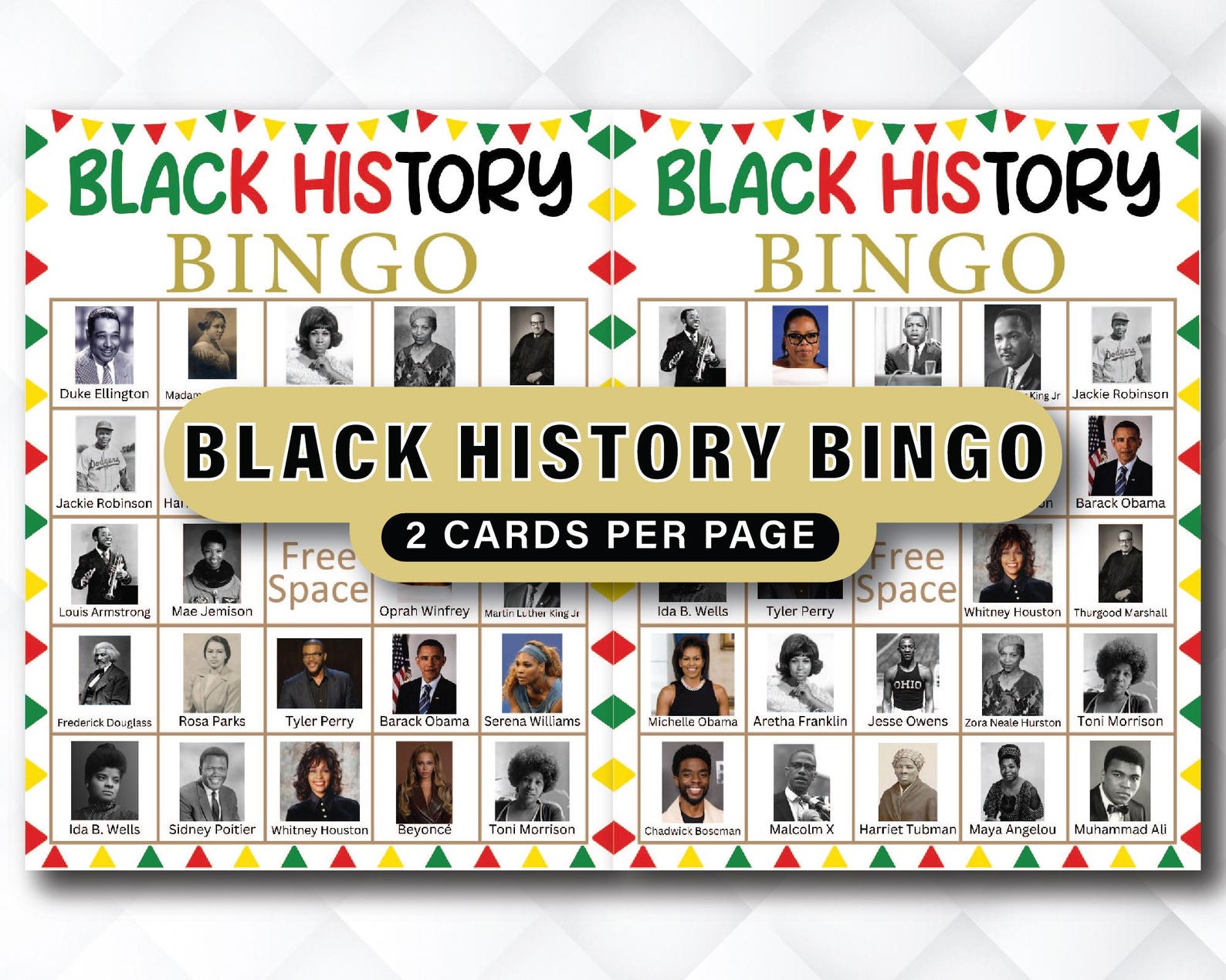 60 Black History Bingo Cards, Black History Month Bingo Game, Black ...