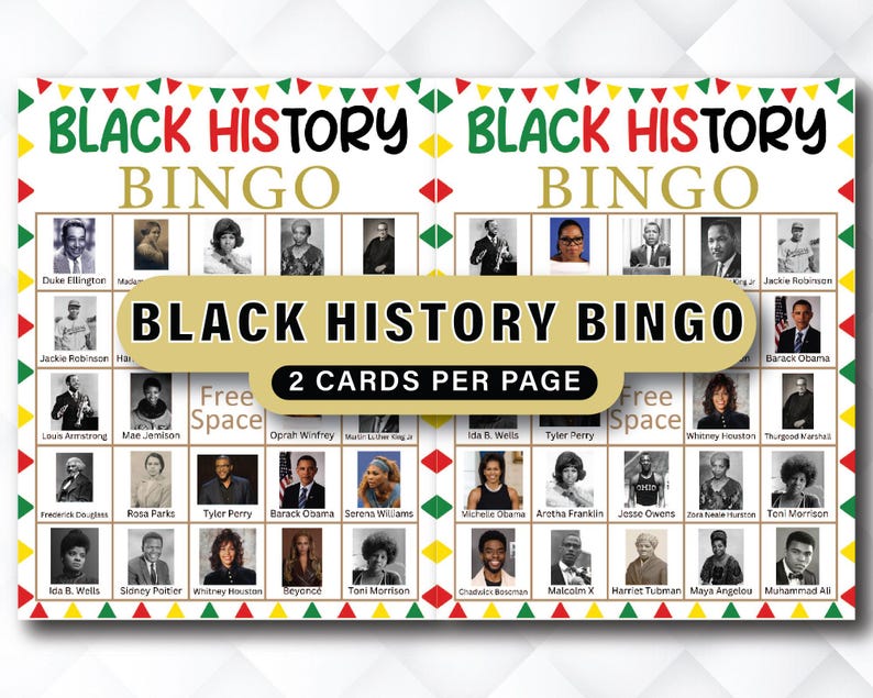60 Black History Bingo Cards, Black History Month Bingo Game, Black ...