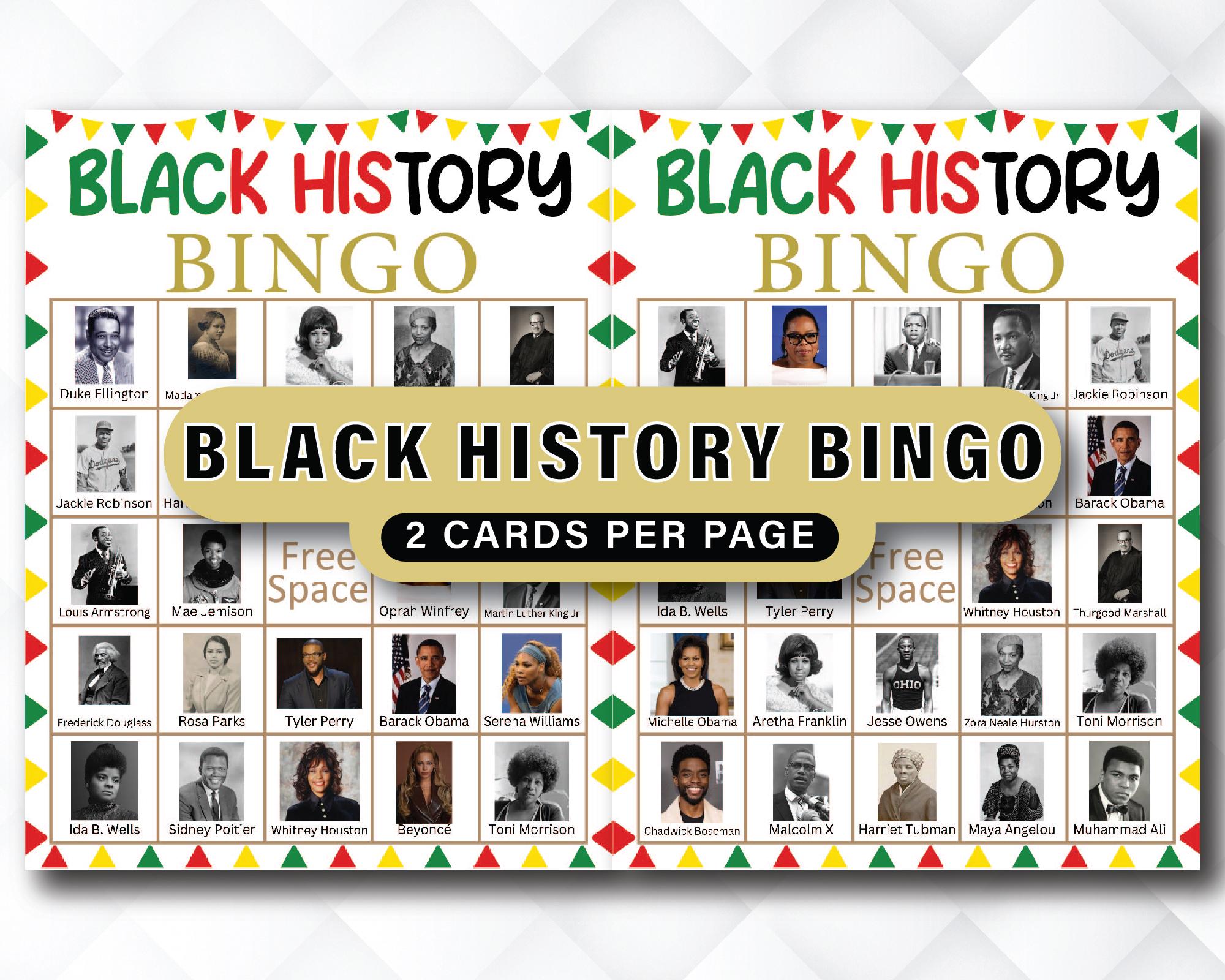 60 Black History Bingo Cards, Black History Month Bingo Game, Black ...