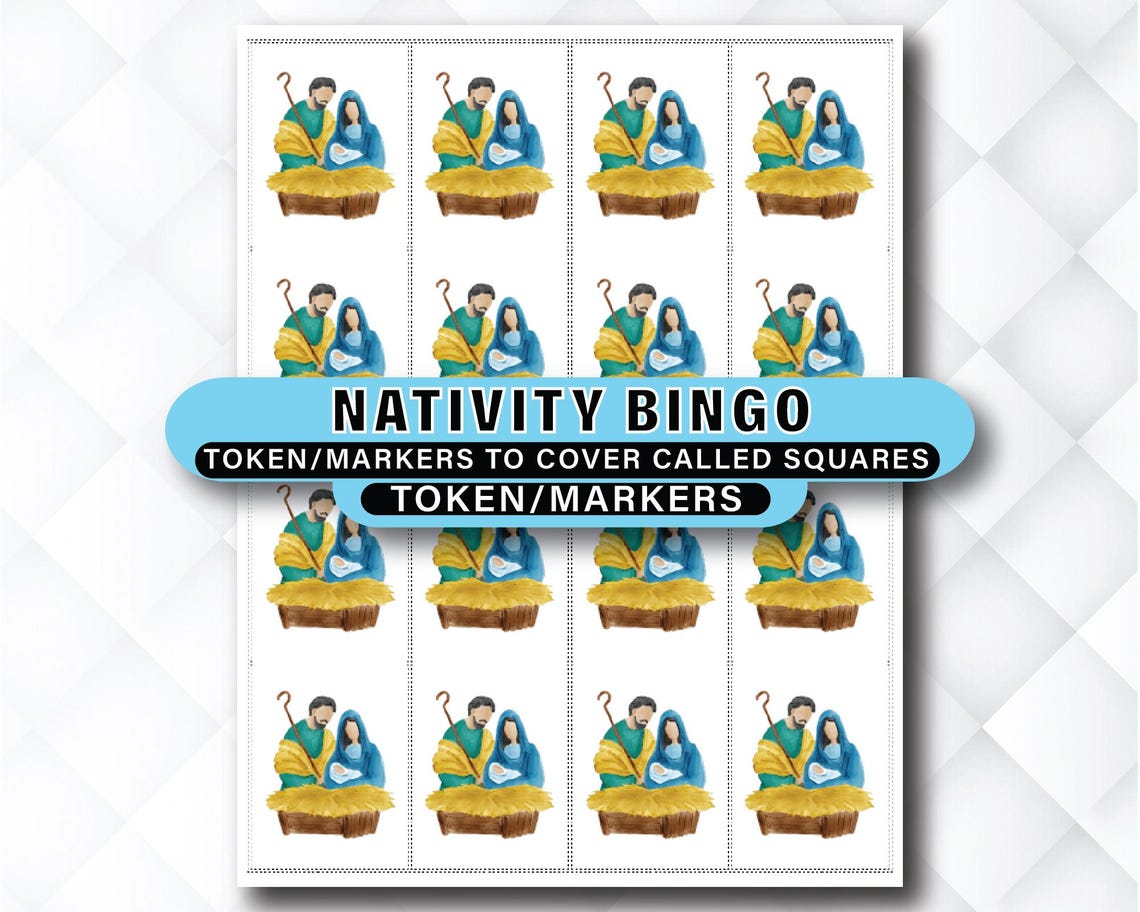 60 Nativity Bingo Cards, Christmas Nativity Bingo, Nativity Game ...