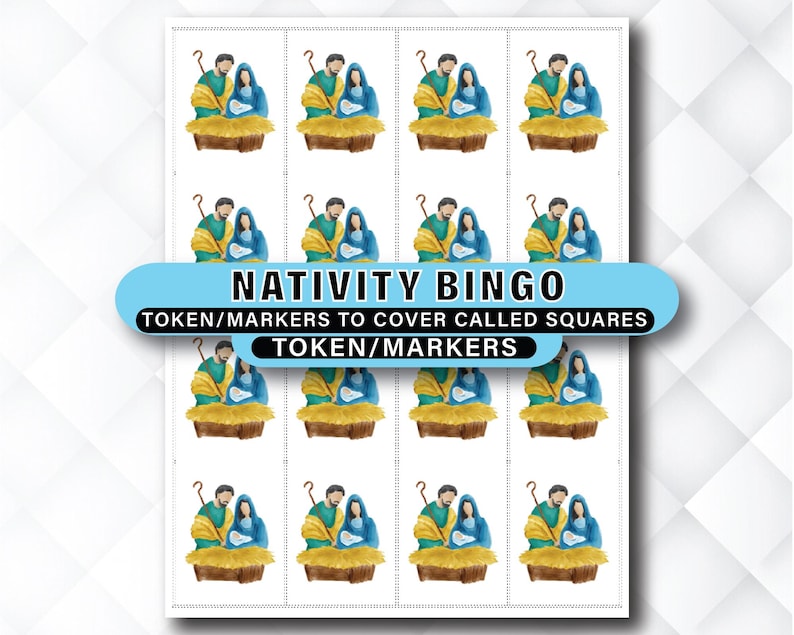 60 Nativity Bingo Cards, Christmas Nativity Bingo, Nativity Game ...
