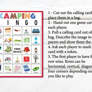50 Camping Bingo Card Printable Game, Camping Party Game, Forest Nature ...