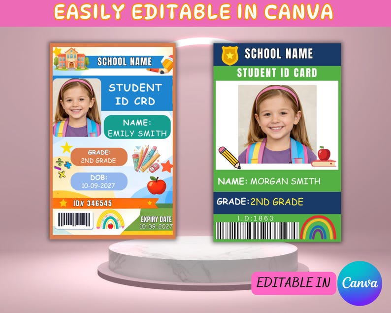 Student ID Card Printable, Editable Homeschool ID Badge for Pretend ...