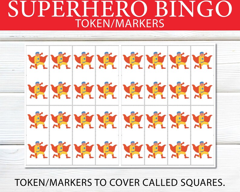 Superhero Bingo, 30 Superhero Bingo Cards, Kid's Printable Bingo Game ...