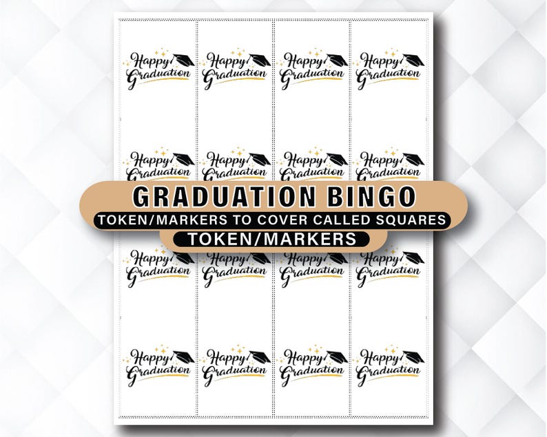 60 Graduation Bingo Cards, Graduation Party Games, Graduation Activity ...