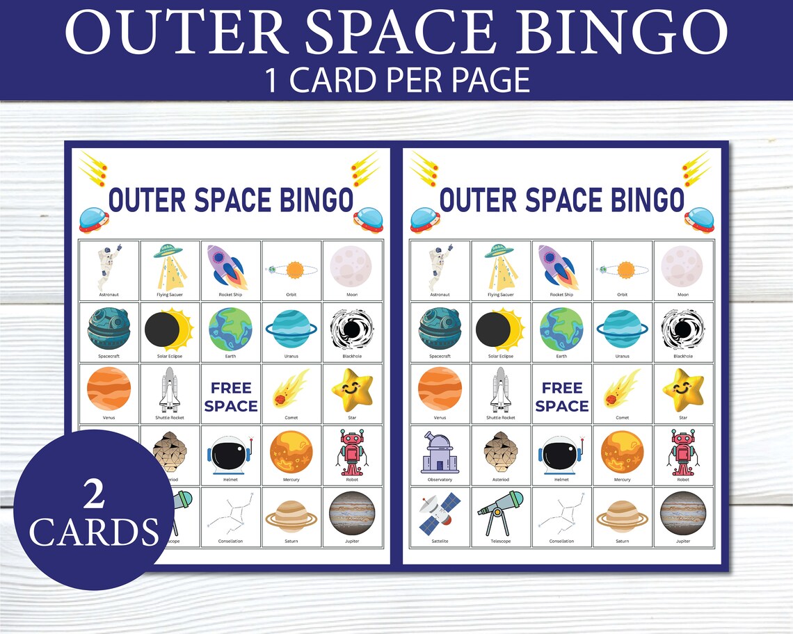 Outer Space Bingo, Solar System Bingo, Astronomy Bingo, 40 Printable ...