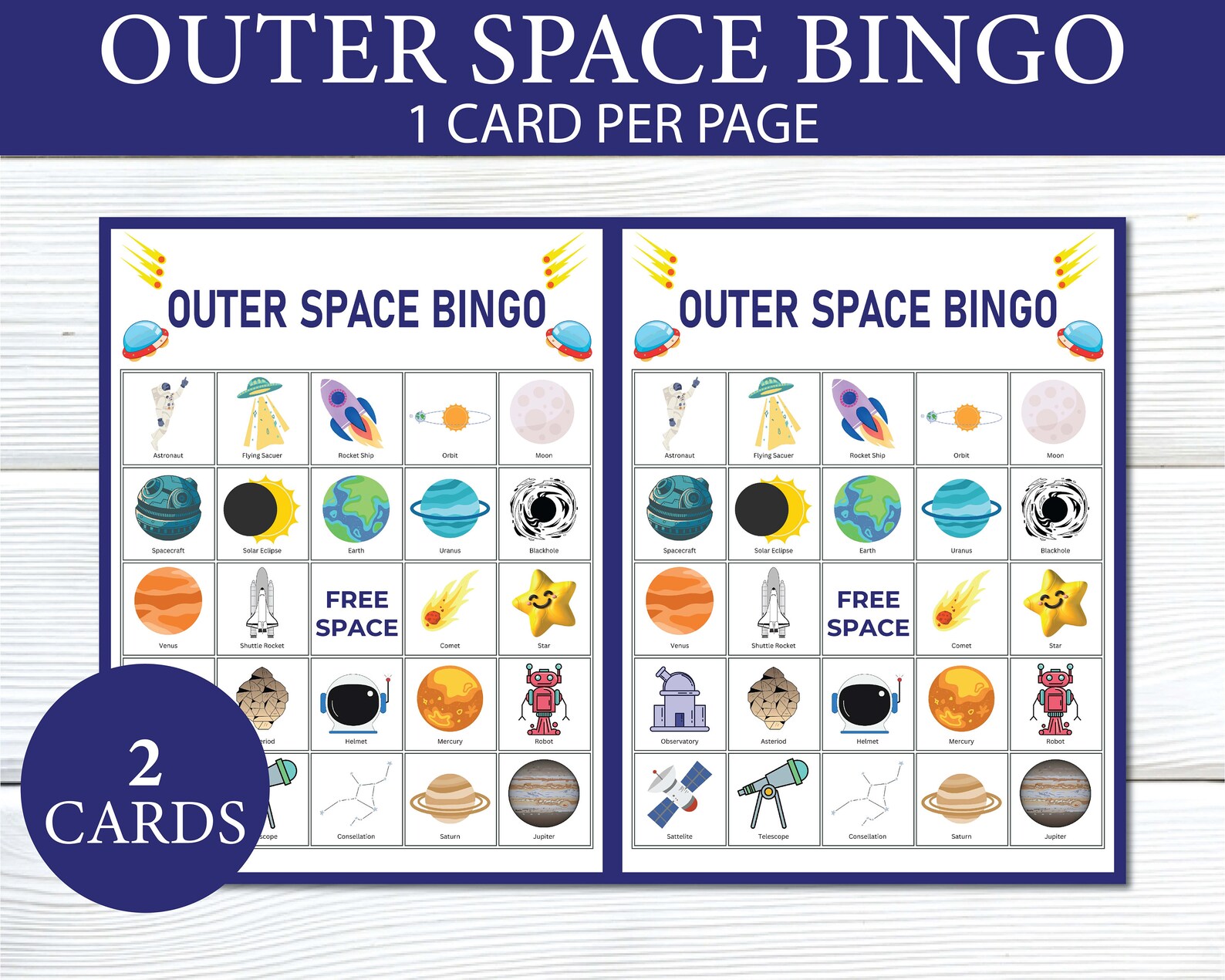 Outer Space Bingo, Solar System Bingo, Astronomy Bingo, 40 Printable ...