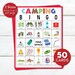 50 Camping Bingo Card Printable Game, Camping Party Game, Forest Nature ...