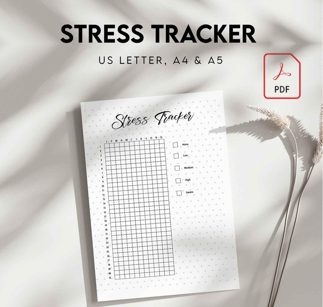 Stress Tracker, PRINTABLE Journal Page, Mood Tracker, Habit Tracker ...