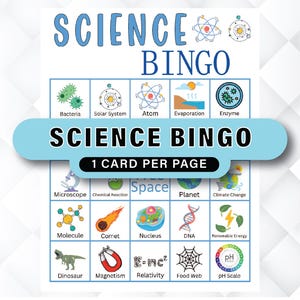 60 Printable Science Bingo Cards, Chemistry Bingo, Atomic Bingo, Mad ...