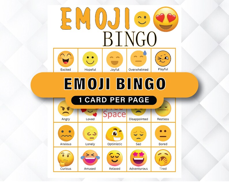 60 Emotion Bingo Cards, Emotional Feeling Bingo, Funny Face Game ...