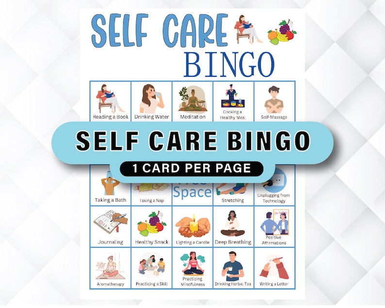 60 Self Care Bingo Game Cards, Mental Health Self-care Bingo Cards ...