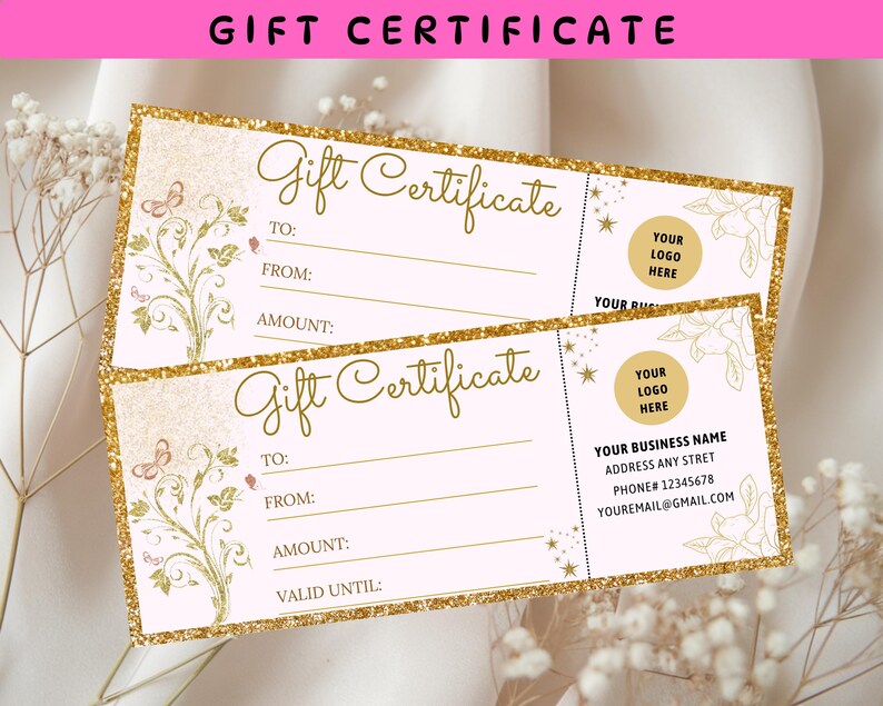 Editable Gift Certificate Template, Canva Gift Voucher, Printable ...