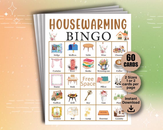 Printable Housewarming Bingo Printable Bingo Card Template — Kapwing