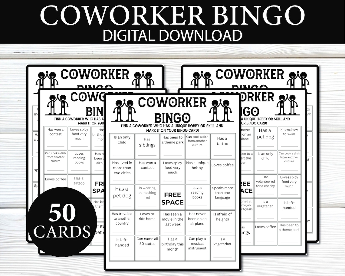 Editable Coworker Bingo Game, Find Someone Who Office Party Game ...
