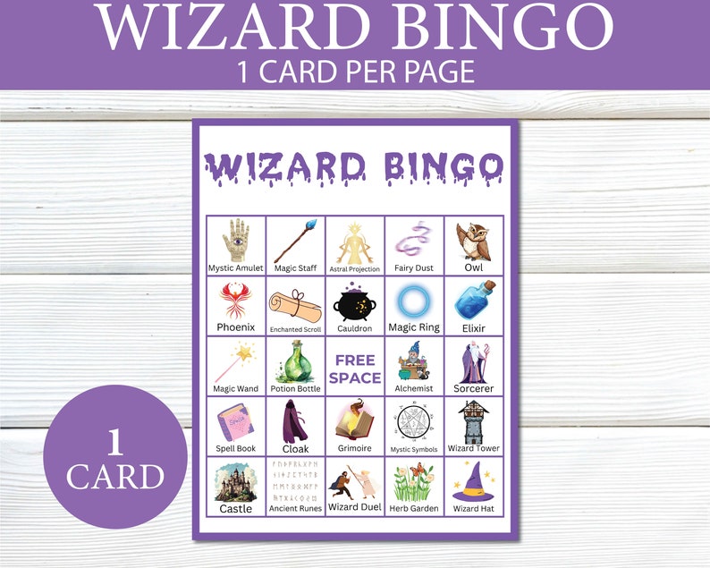 Magic School Bingo, Wizard Birthday Game, Wizard Party Games, 50 ...