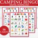 50 Camping Bingo Card Printable Game, Camping Party Game, Forest Nature ...