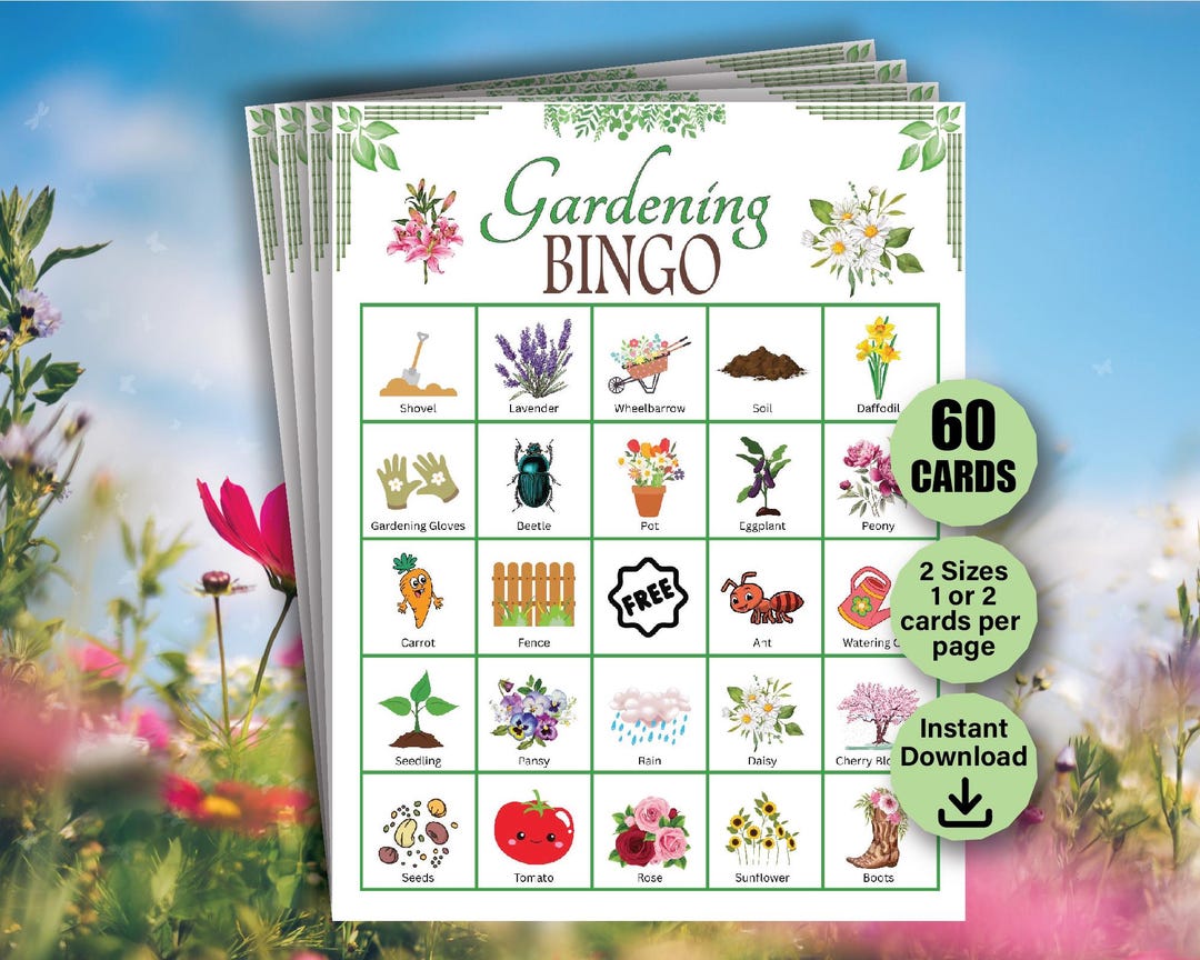 Gardening Bingo Cards, Garden Bingo, Spring Bingo, Garden Activity ...