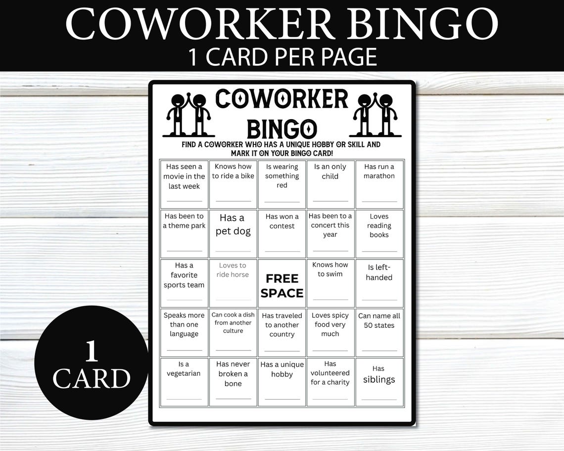 Editable Coworker Bingo Game, Find Someone Who Office Party Game ...