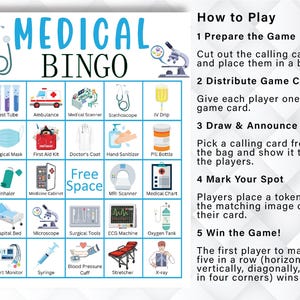 60 Medical Bingo Cards, Doctor Retirement Game, Nurse Bingo Games ...