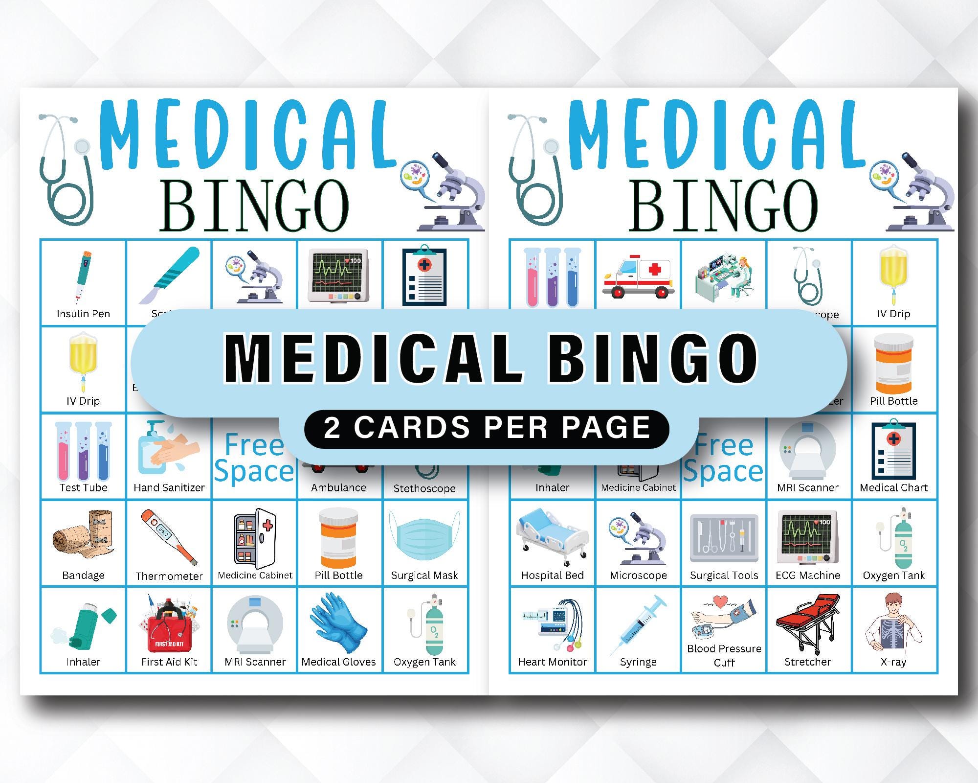 60 Medical Bingo Cards, Doctor Retirement Game, Nurse Bingo Games ...