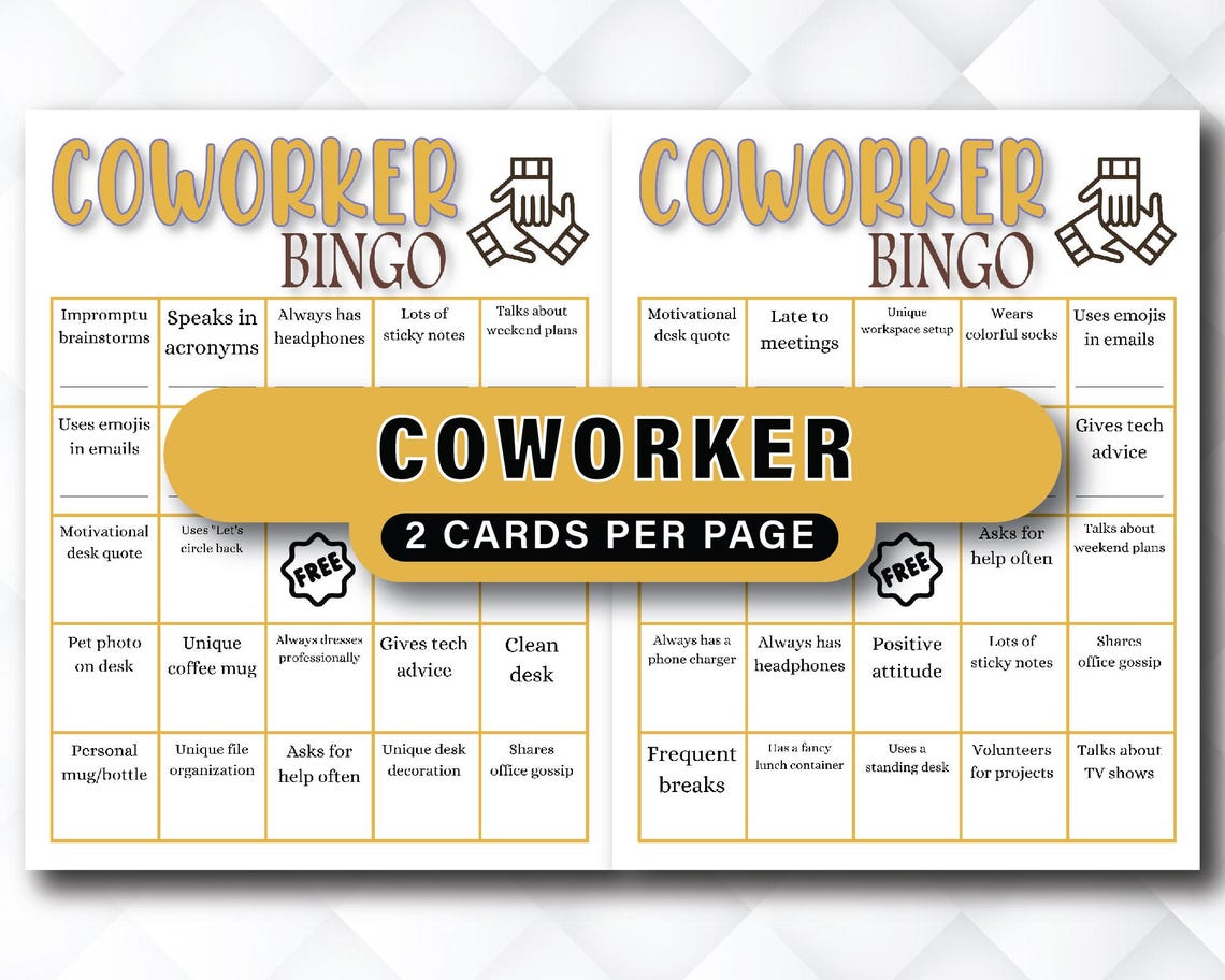 Coworker Bingo Game, Employee Bingo Game, Find Someone Who Bingo, Get ...