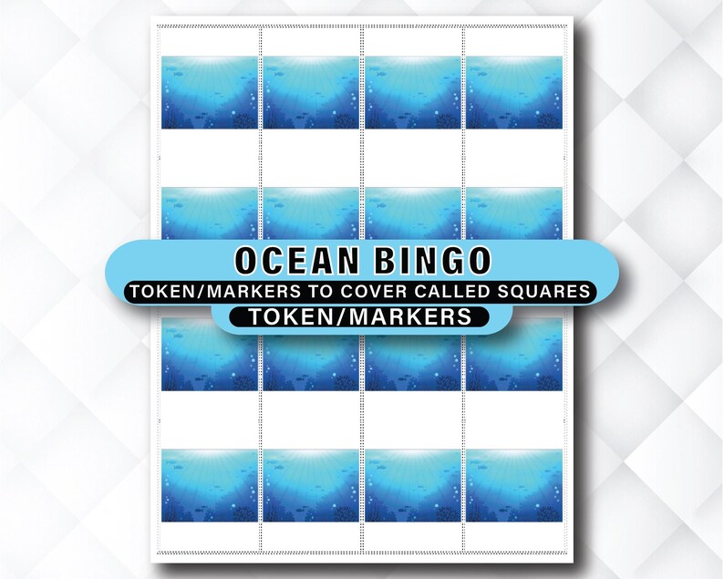 60 Ocean Bingo Cards, Ocean Bingo Activity, Under the Sea Bingo Cards ...