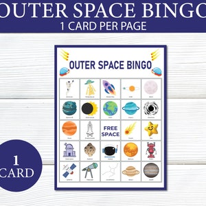 Outer Space Bingo, Solar System Bingo, Astronomy Bingo, 40 Printable ...