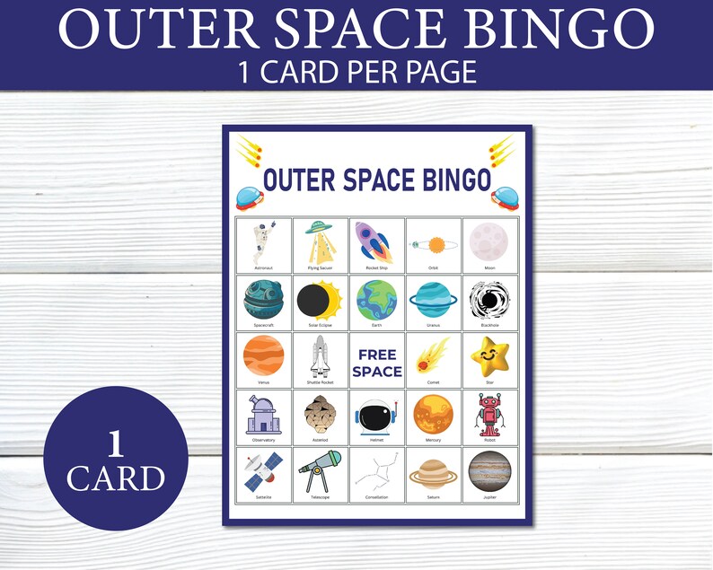 Outer Space Bingo, Solar System Bingo, Astronomy Bingo, 40 Printable ...