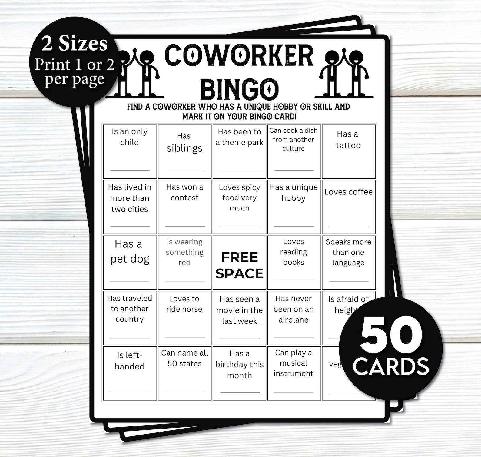 Editable Coworker Bingo Game, Find Someone Who Office Party Game ...