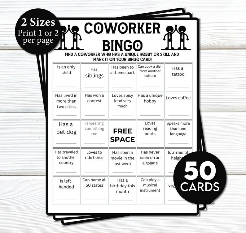 Editable Coworker Bingo Game, Find Someone Who Office Party Game ...