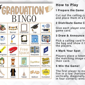 60 Graduation Bingo Cards, Graduation Party Games, Graduation Activity ...