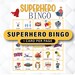 Superhero Bingo, 60 Superhero Bingo Cards, Kid's Printable Bingo Game ...