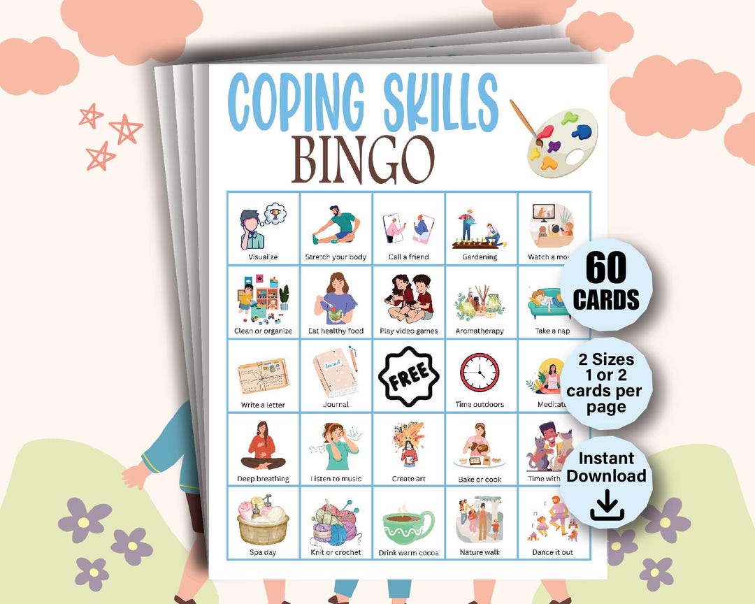 Coping Skills Bingo Game, 60 Mindfulness Bingo Cards, Classroom SEL ...