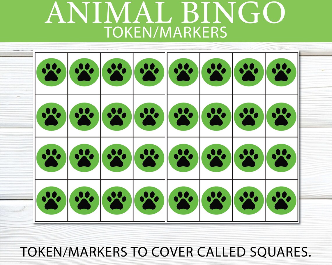 Animal Bingo, 50 Printable Animal Bingo Cards, Animal Birthday Bingo ...