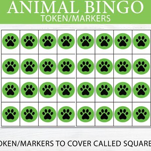 Animal Bingo, 50 Printable Animal Bingo Cards, Animal Birthday Bingo ...