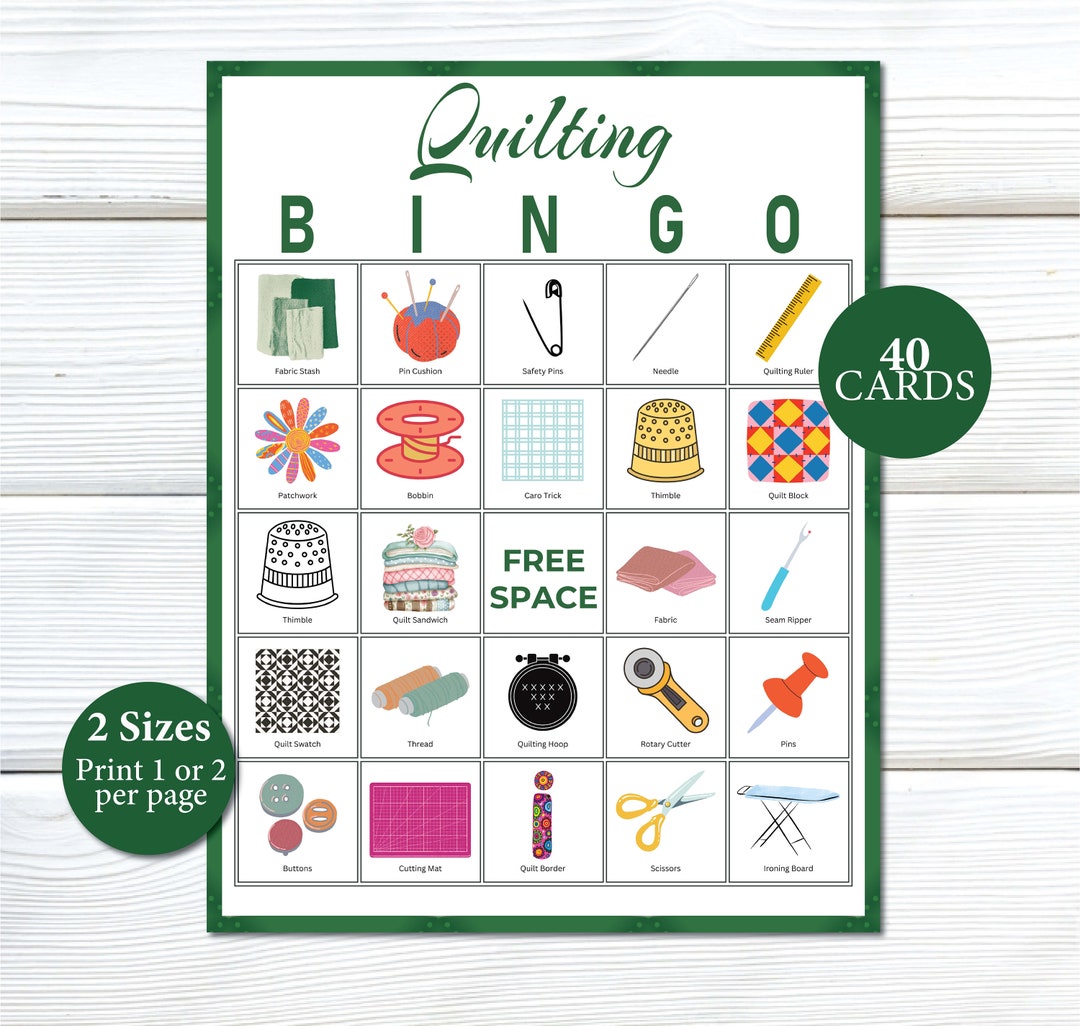 Quilt Bingo, 40 Printable Quilt Bingo Cards, Quilting Party, Quilting ...