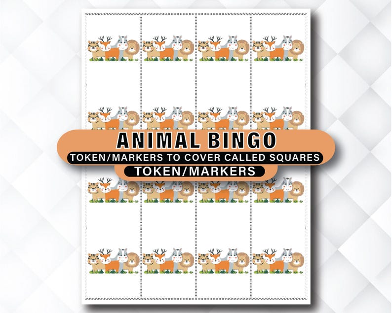 60 Animal Bingo Cards, Animal Birthday Bingo, Pet Animal Bingo, Zoo ...