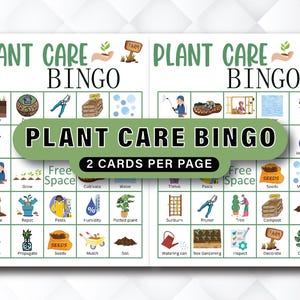 60 Plant Care Bingo Cards, Plant Care Game for Kids, Gardening Bingo ...