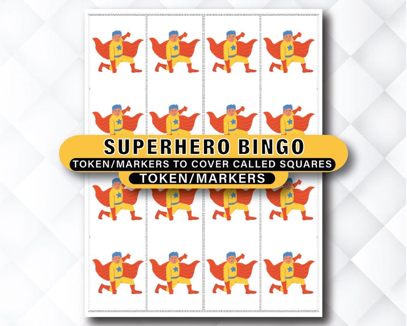 Superhero Bingo, 60 Superhero Bingo Cards, Kid's Printable Bingo Game ...