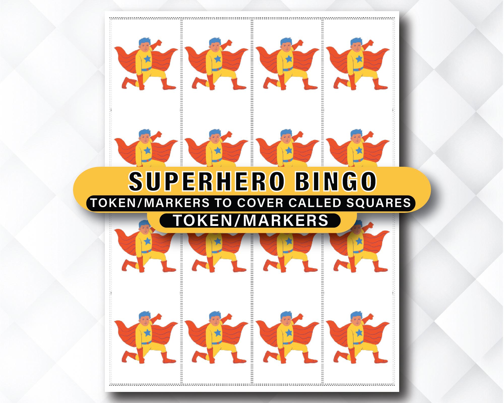 Superhero Bingo, 60 Superhero Bingo Cards, Kid's Printable Bingo Game ...
