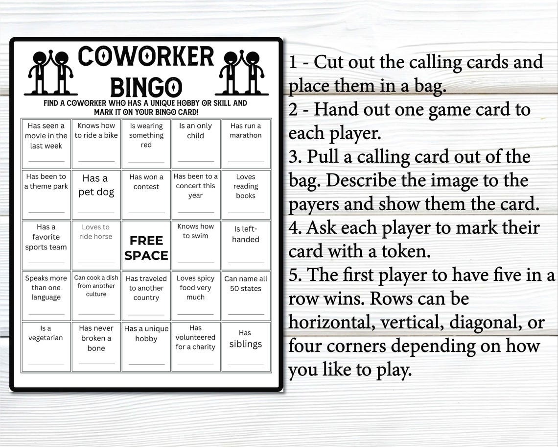 Editable Coworker Bingo Game, Find Someone Who Office Party Game ...