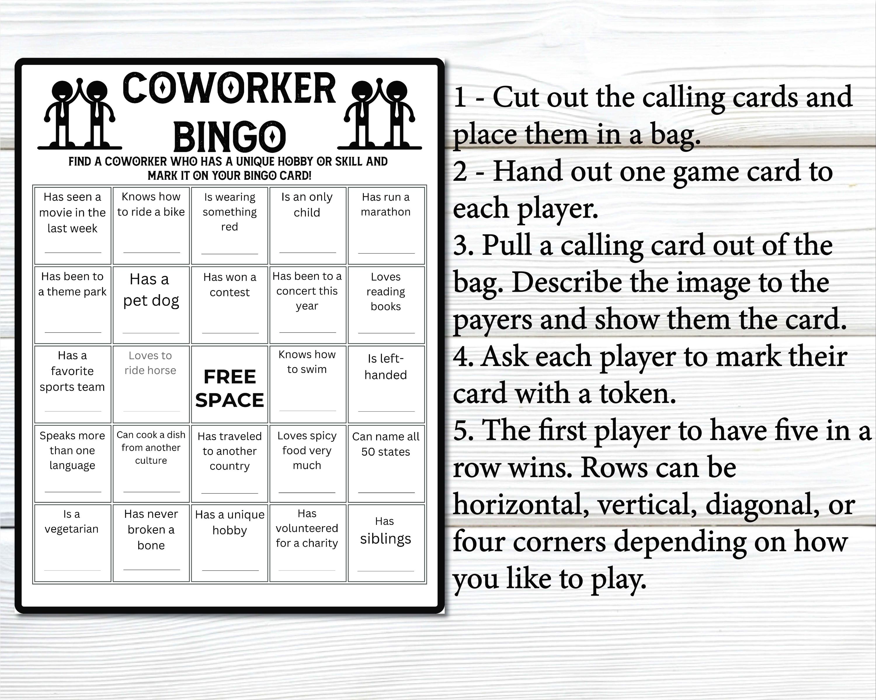 Editable Coworker Bingo Game, Find Someone Who Office Party Game ...