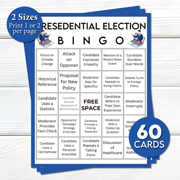 Debate 2024 Bingo Cards - Etsy