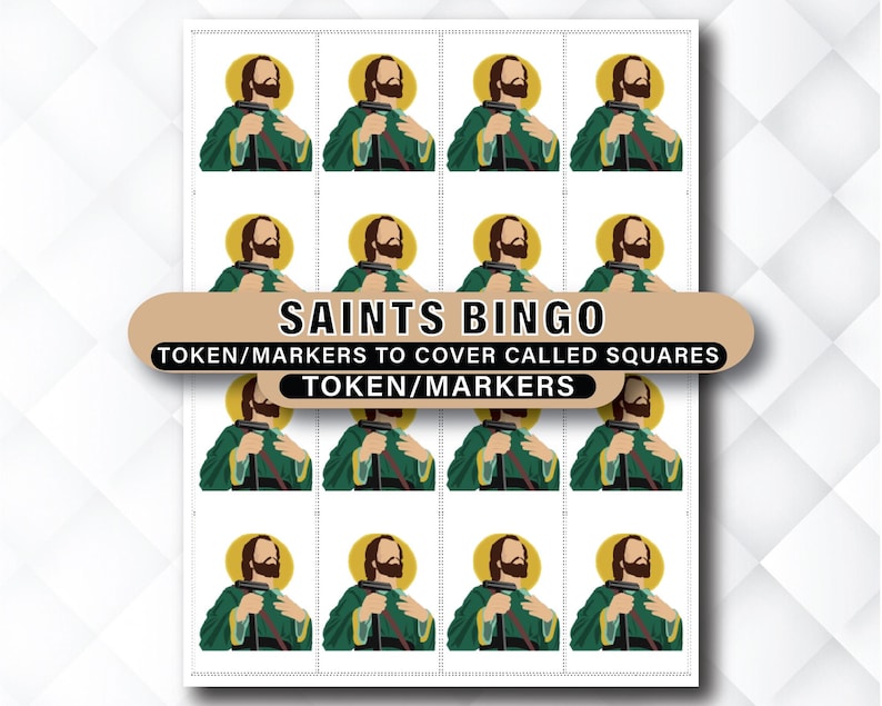 60 Catholic Saints Bingo Cards, All Saints' Day Party Game, Christian ...