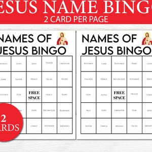 50 Names of Jesus Bingo Cards, Sunday School Game, Bible Bingo ...